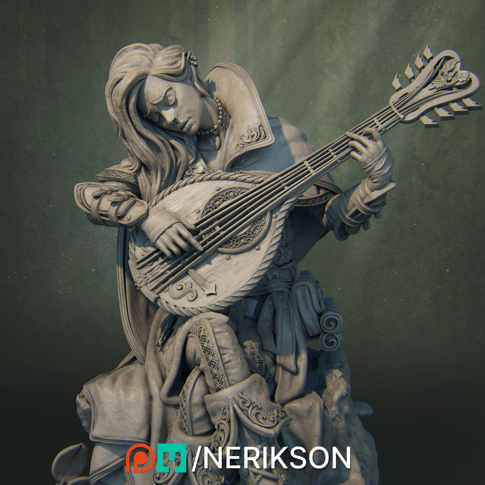 Bard Miniature | Female Elf Bard | Half-elf Lute Player | Resin RPG ...