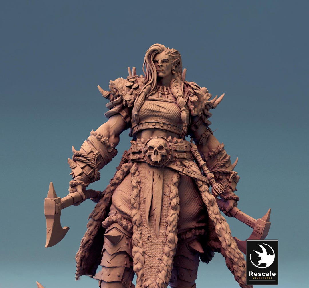 Orc Queen Female Fighter Barbarian , Half-orc PC / NPC Scales: 28mm ...