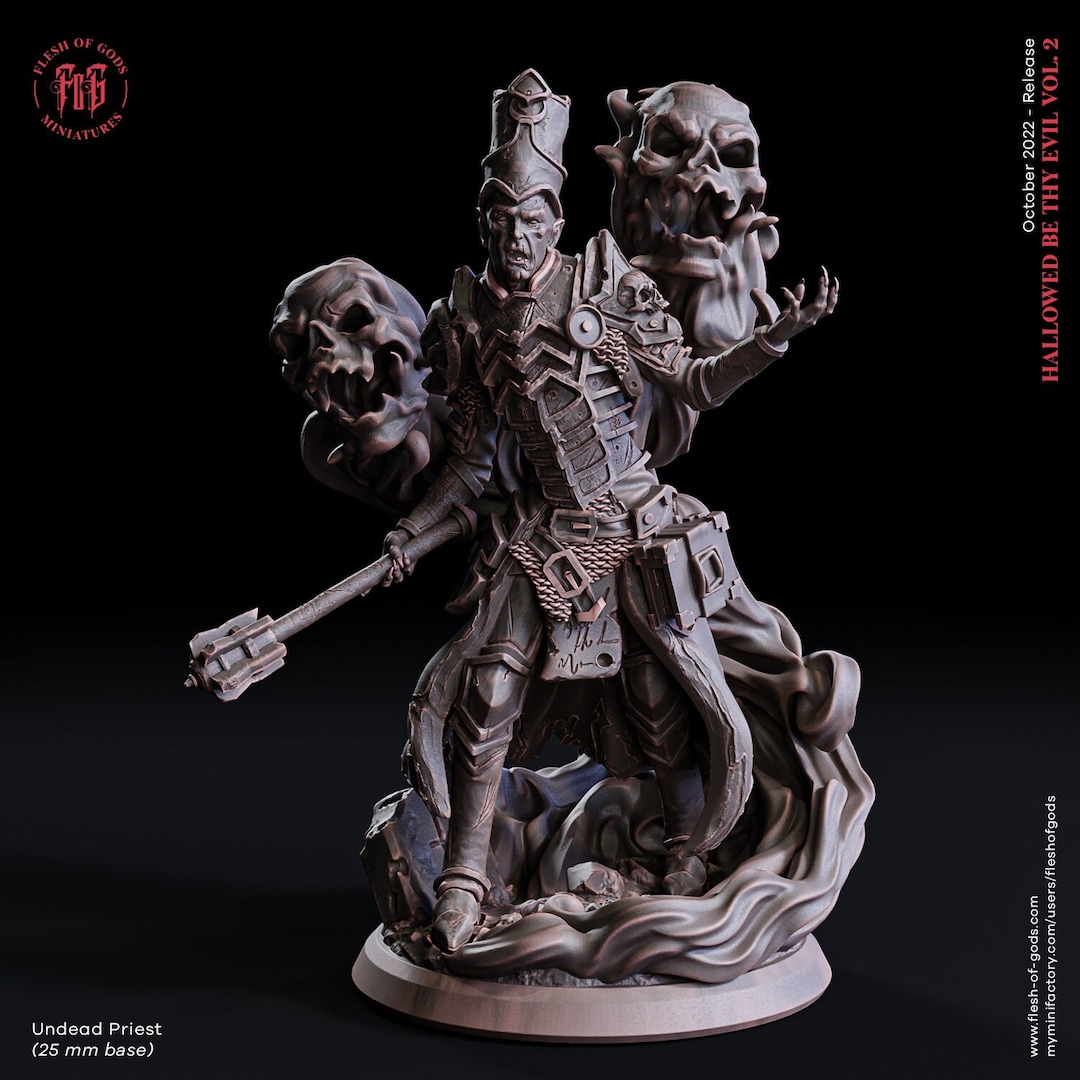 Dark Cleric Necromancer ,warlock | 4 Sizes /scale - Player Character ...