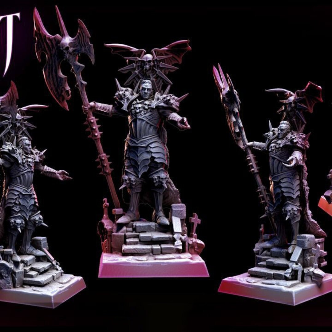 Vampire Lord Strahd, Undead D&D 5e Unpainted Miniature 28mm, 32mm, 54mm ...