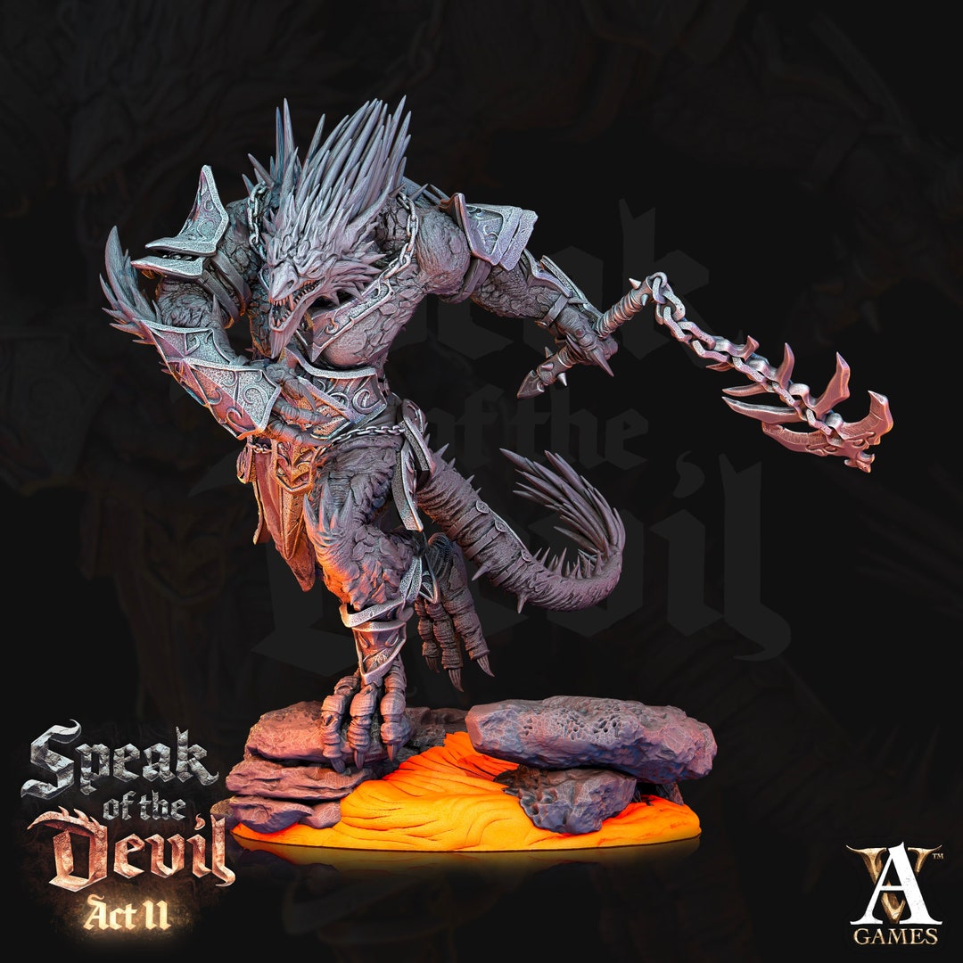 Barbed Devil Resin Miniature/ Dragonborn PC | 28mm,32mm Scale /large ...