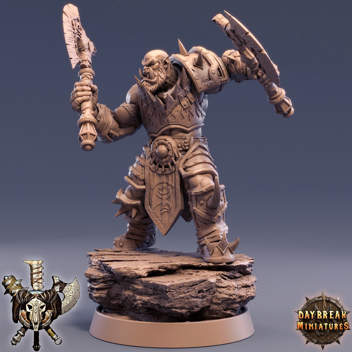 Orc Fighter Warrior Barbarian 2-weapon Style Axes | 5 Sizes /scales ...