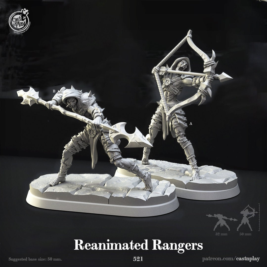 Skeleton Rangers Undead Miniatures Reanimated Warriors | Dnd | 3 Sizes ...