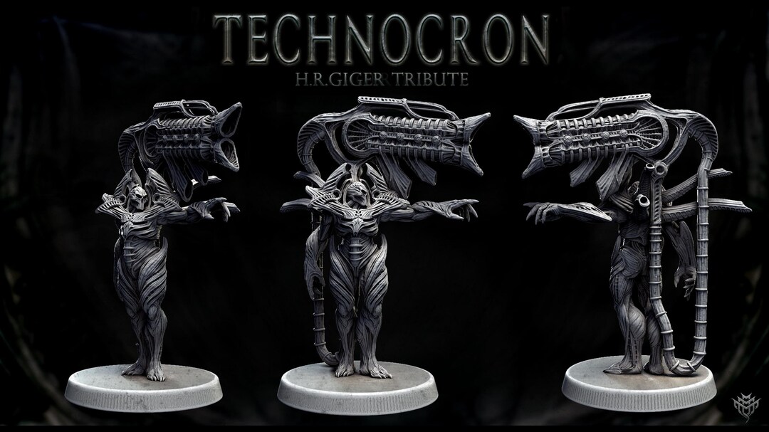 Sci-fi Miniature Robot Infantry, H.R Giger Style | 5 Base Sizes | Resin ...