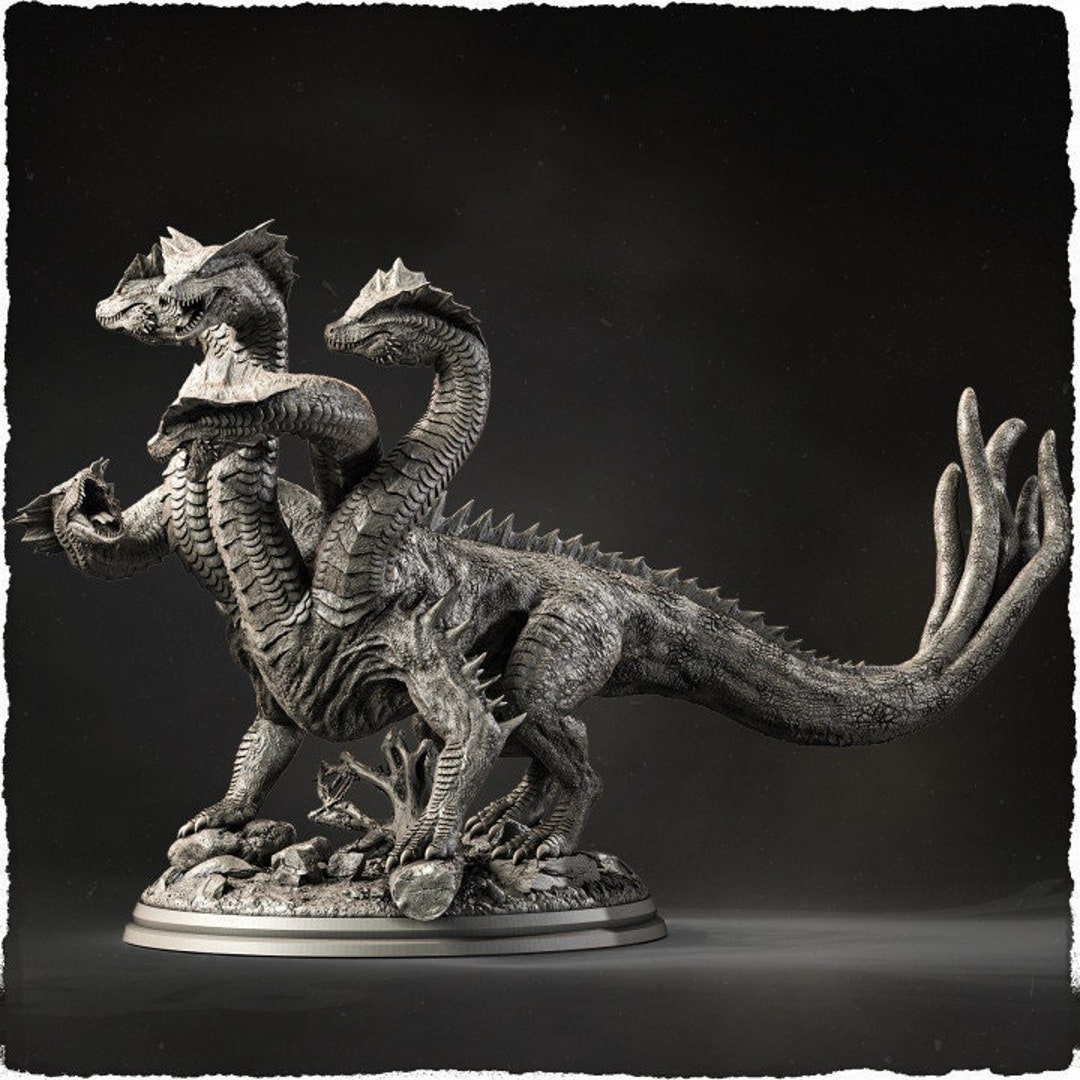 HYDRA 5 Heads (2 Sizes 28mm, 32mm Scale) D&D Miniature | 140mm High ...