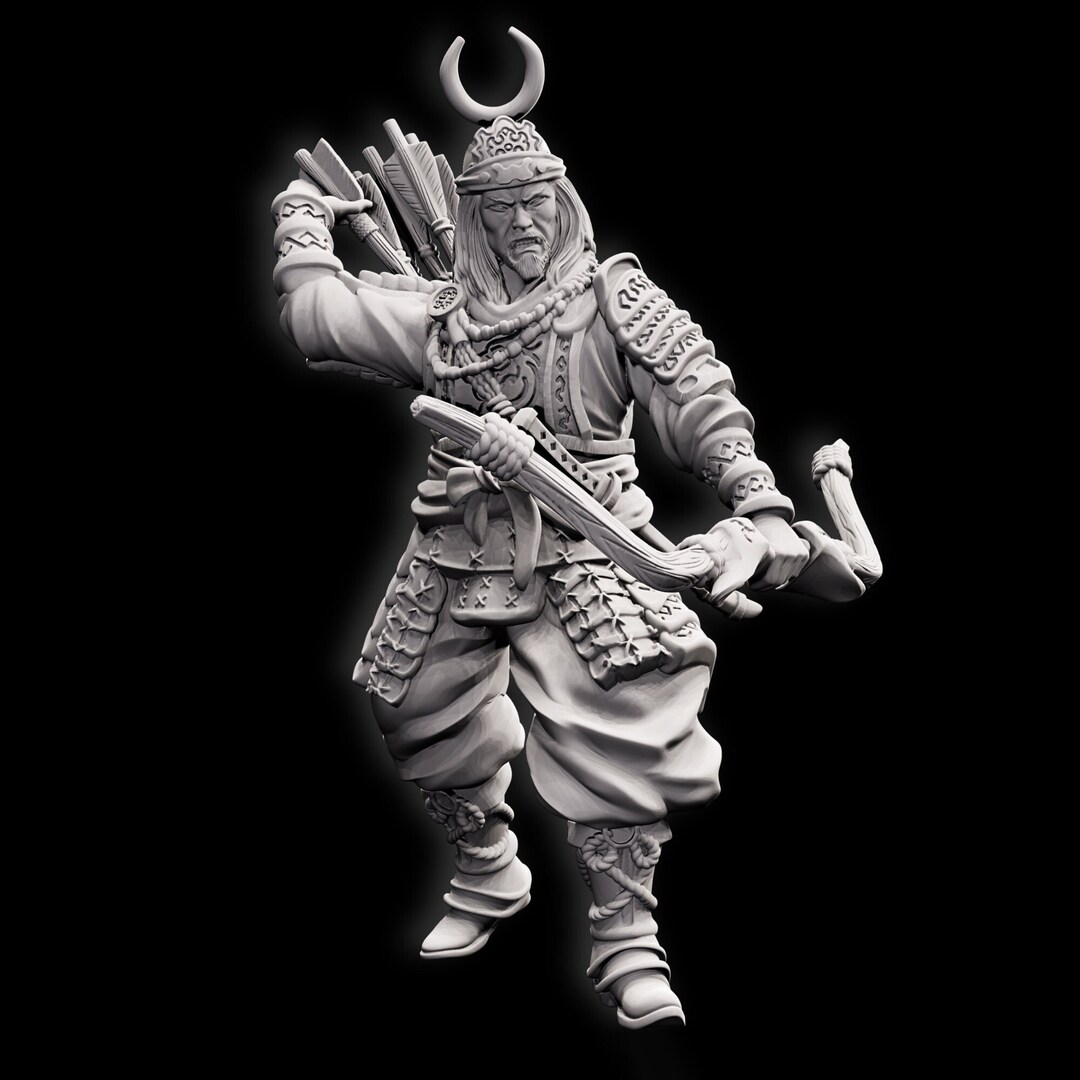 Human Fighter Samurai Sharpshooter, Ranger | Miniature 5 Sizes/scales ...