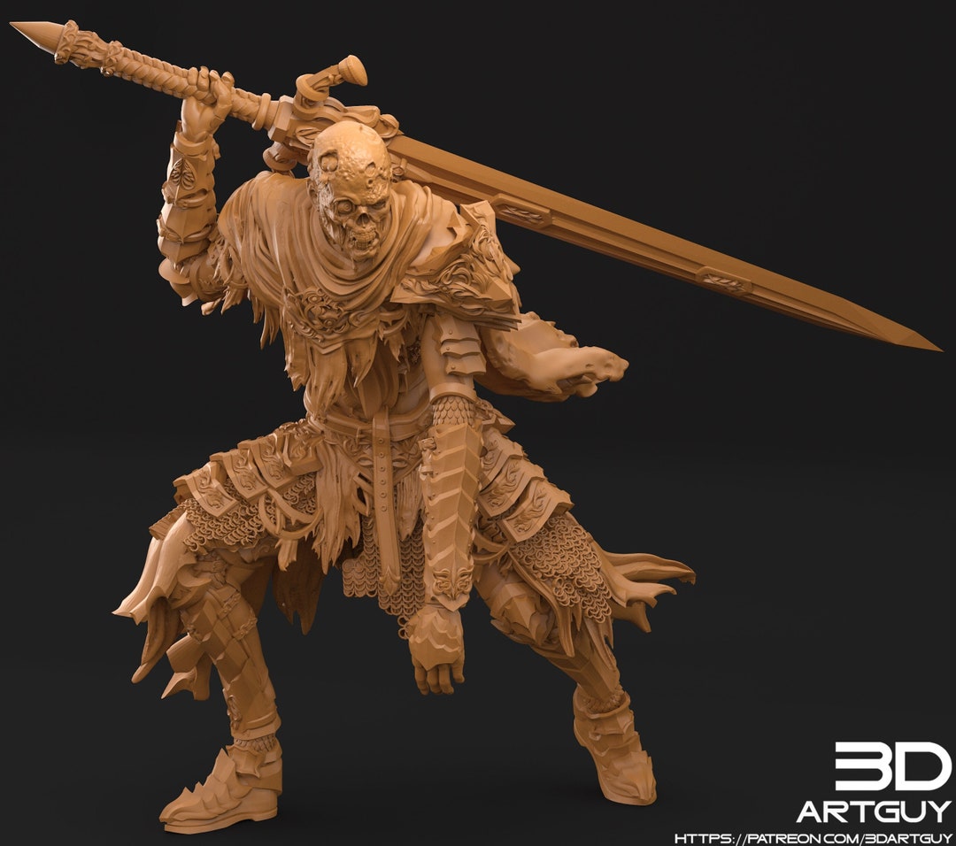 Death Knight | Skeleton Knight | Undead Zombie Knight Miniature | 28mm ...