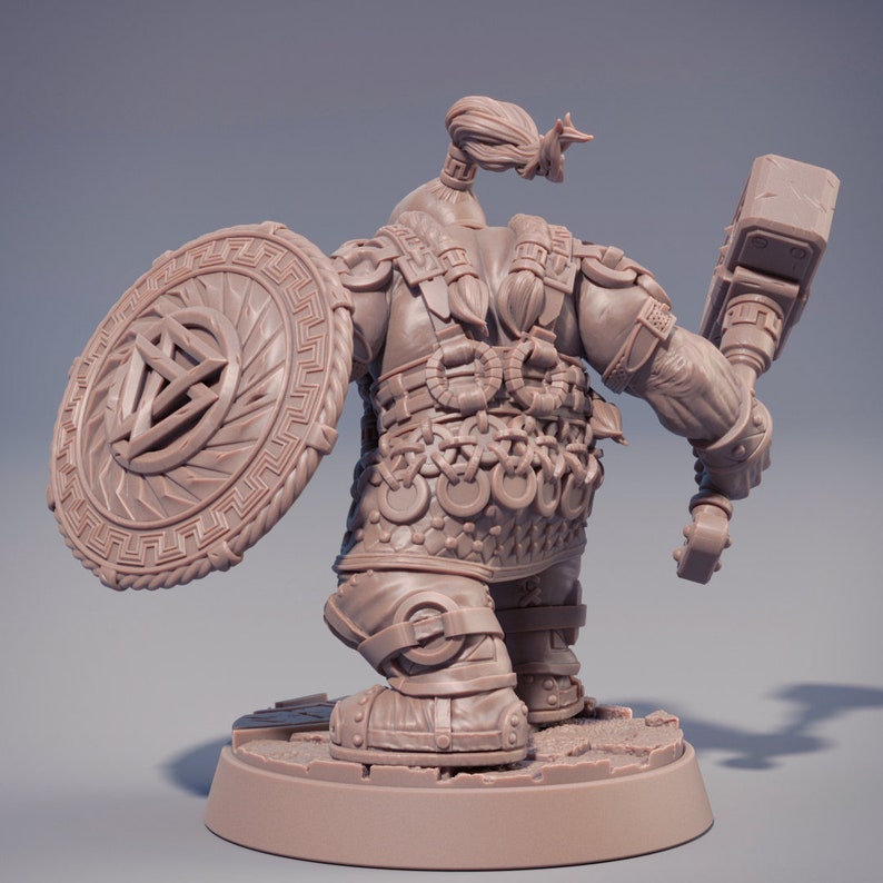 Dwarf Fighter Dwarf Miniatures Hammer & Shield - Etsy