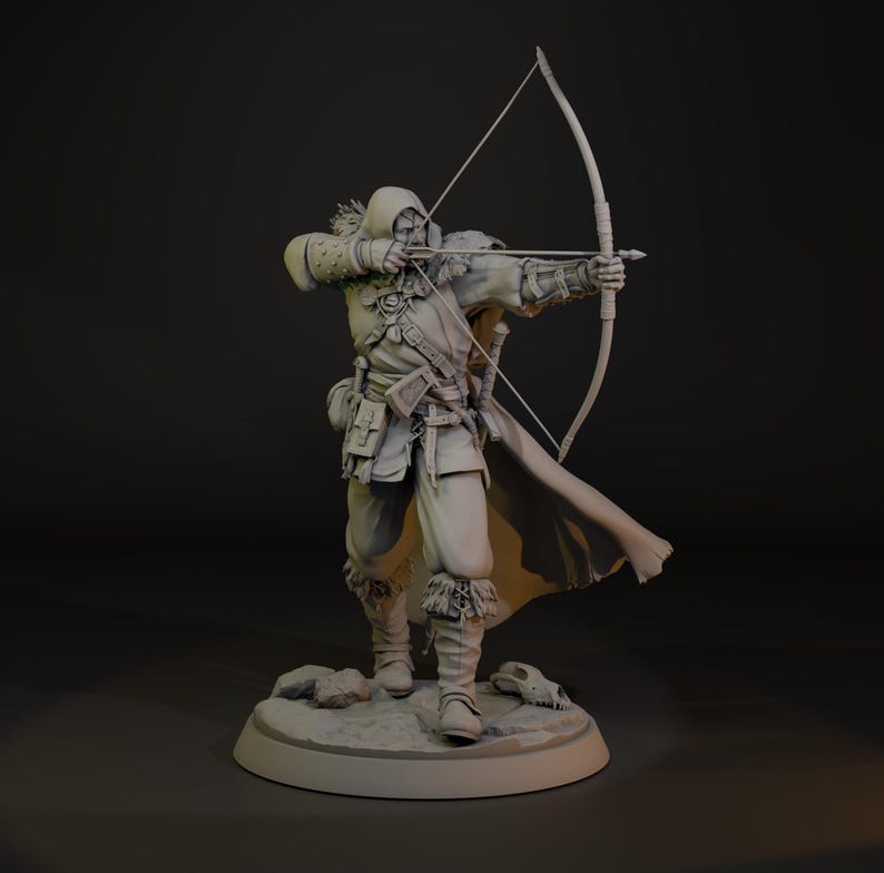 Human Ranger Fighter Shooting Bow, Paintedornot Original Design ...