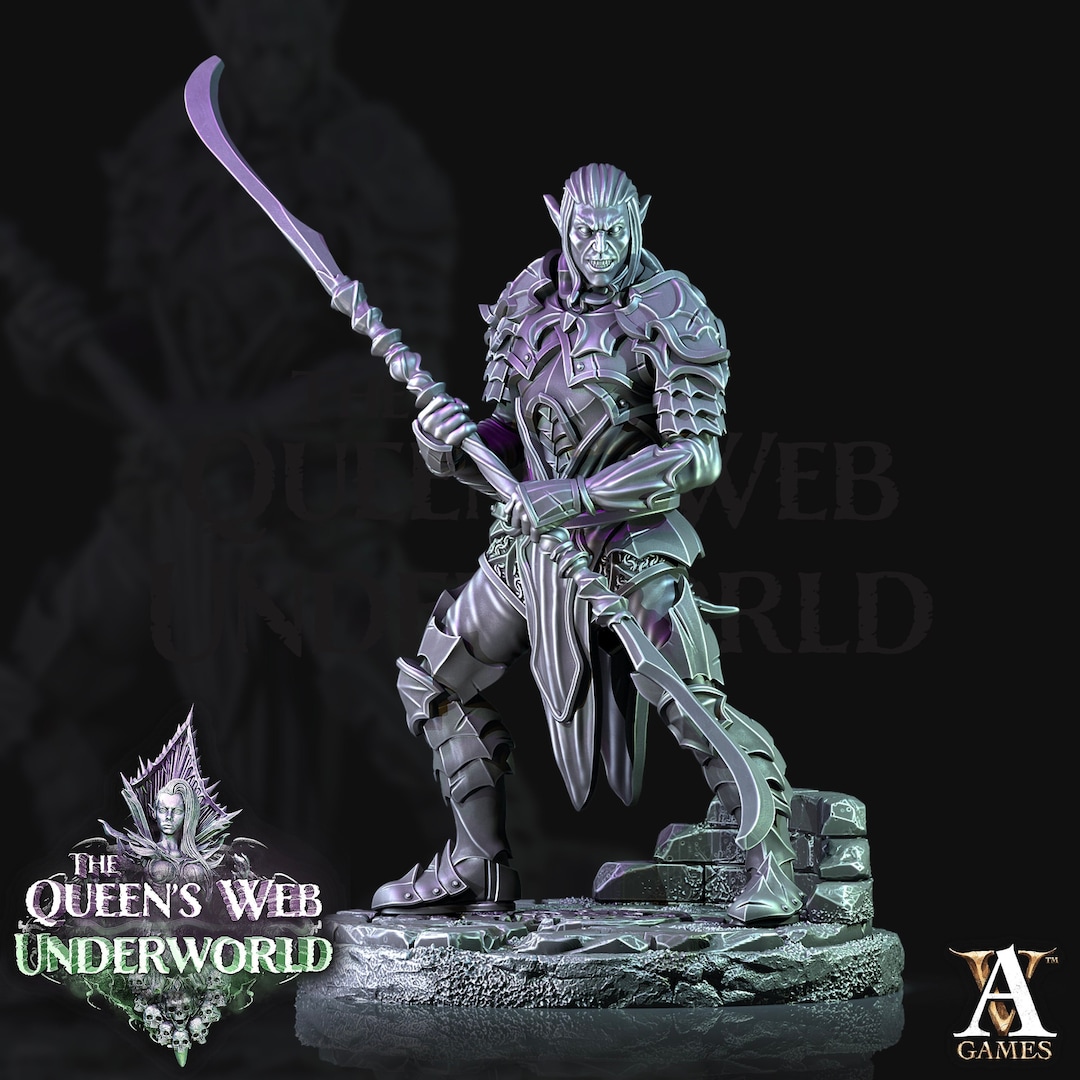 Dark Elf Drow Fighter | 28mm, 32mm, 75mm | Dnd 5e Miniature | Baenere ...
