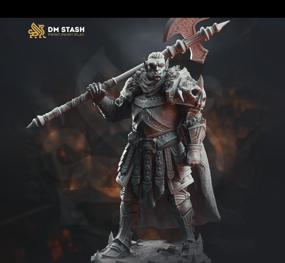 Half-orc Paladin, Fighter Battlemaster | D&D 5e Unpainted Miniature ...