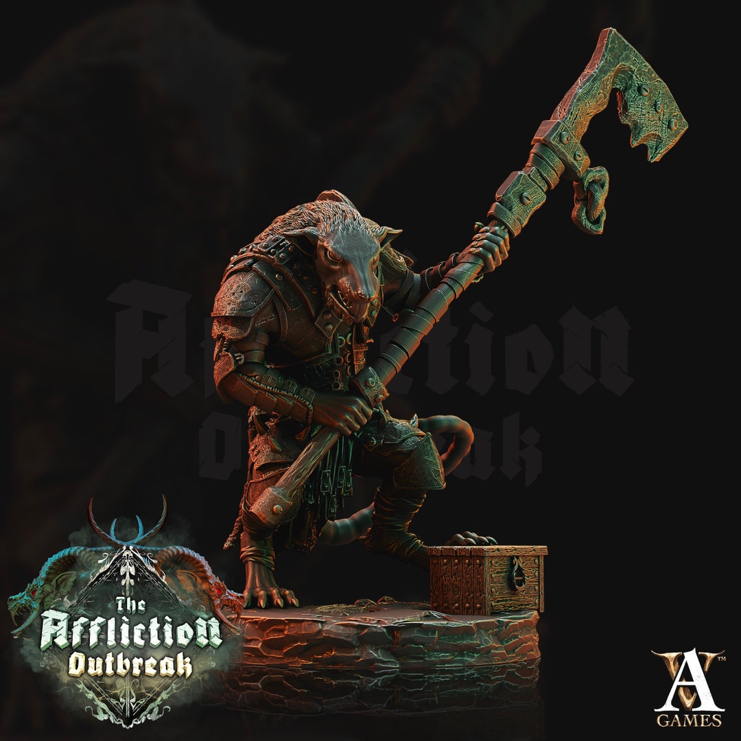 Wererat in Heavy Armor | Resin Miniature | 5 Sizes /scales Pathfinder ...