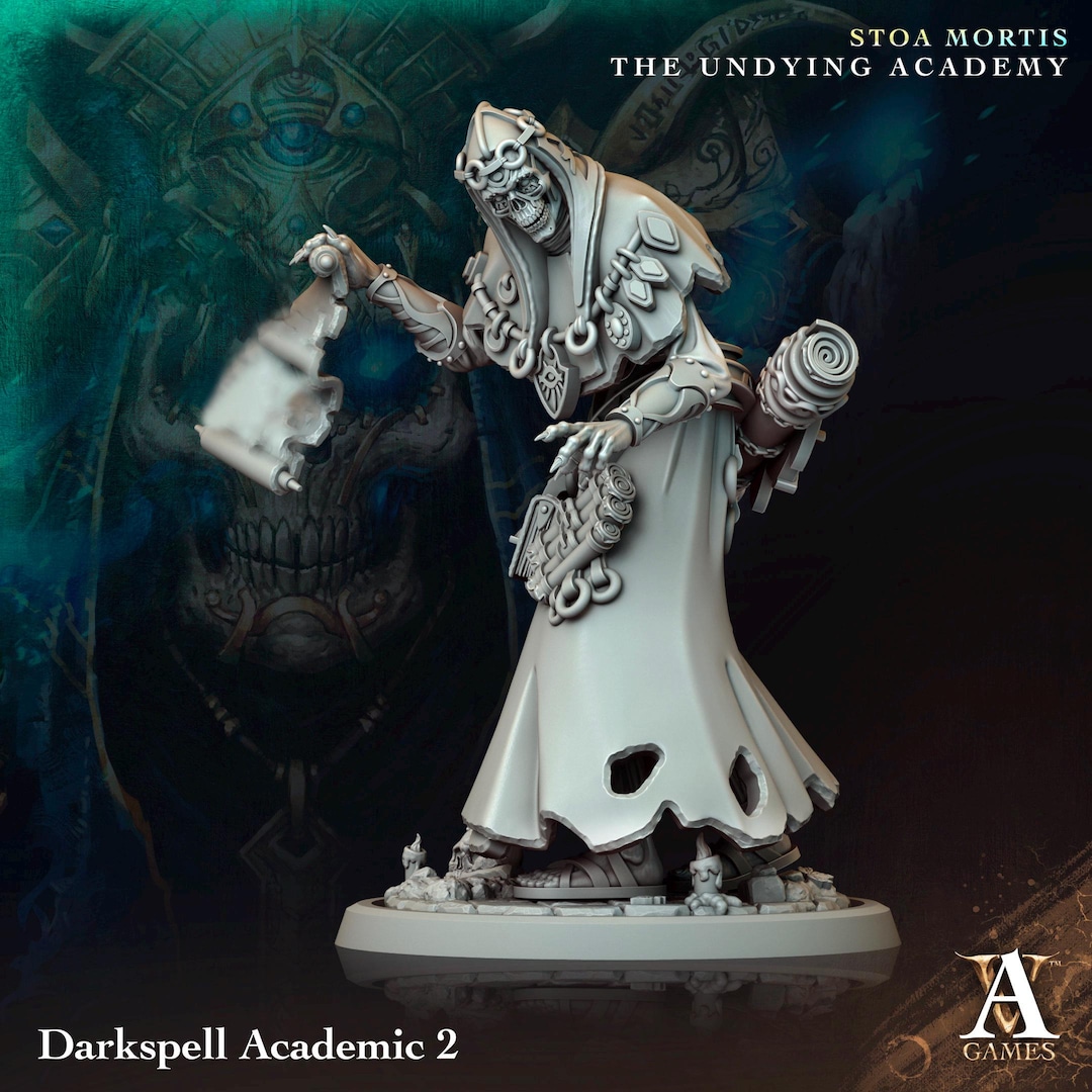 Undead Lich Wizard, Monster Miniature | 28mm,32mm,54mm,75mm,100mm ...
