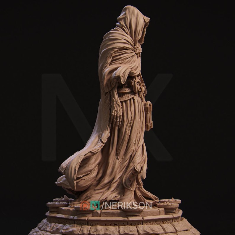 Undead Sorcerer Miniature | Hooded Lich | 5 Sizes Unpainted Resin ...