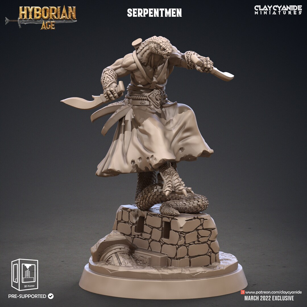 Yuan-ti Abomination Pureblood, Serpentfolk, Serpent-men | 28mm, 32mm ...