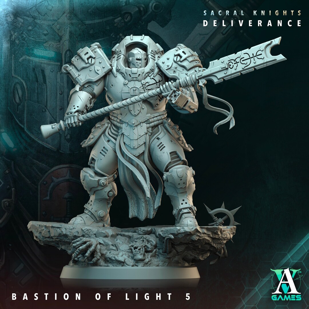 Sci-fi Miniature Space Knight, Bastion of Light | 28mm,32mm, 54mm, 75mm,100mm Scales | Resin ...