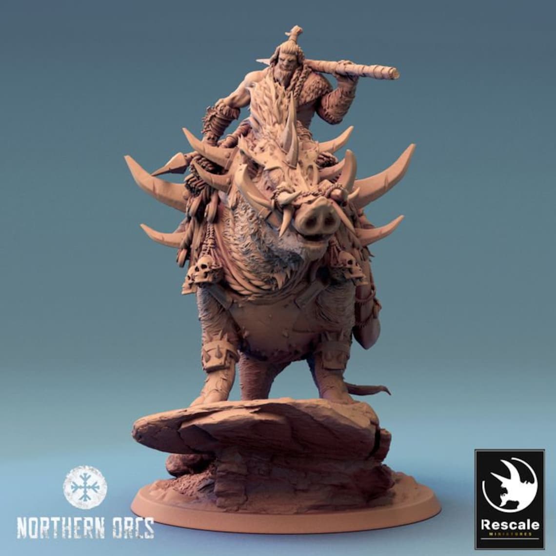 Orc Fighter on Giant Boar W/ Hammer /axe/chieftain | Dnd 5e | 4 Sizes ...