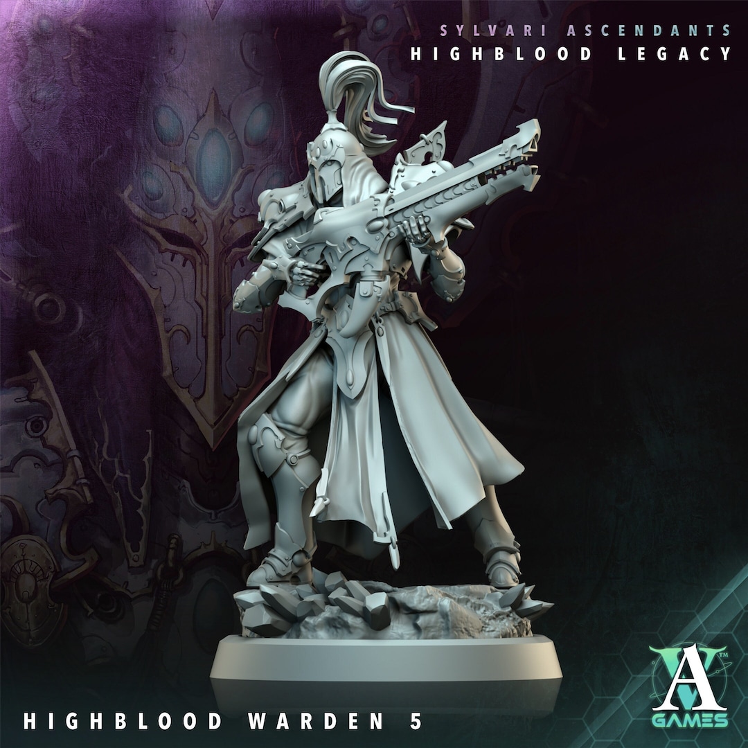 Sci-fi Miniature Space Elf, Highblood Warden | 28mm,32mm, 54mm, 75mm ...