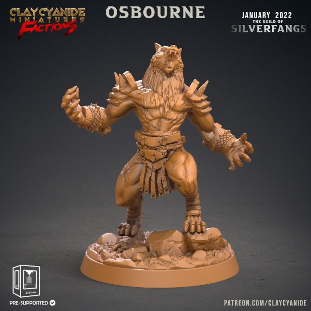 Werewolf Fighter, Wolf Folk, Wolfkind | 28mm, 32mm,75mm Scales | Resin ...