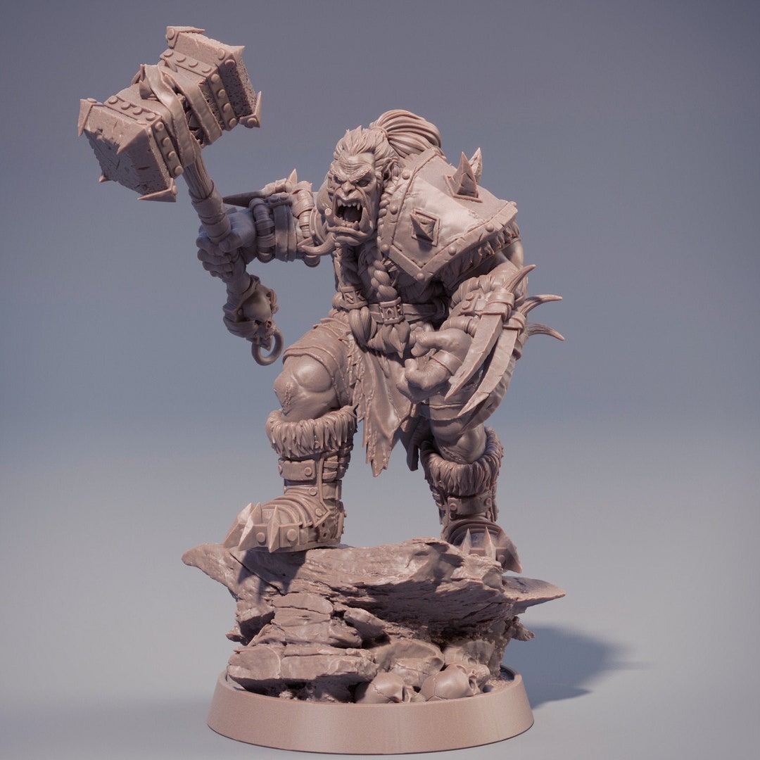 Orc Boss | Ork | Orc Barbarian | Warhammer and Claws| |D & D | 28mm ...