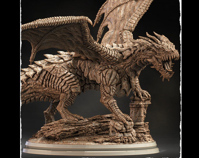 Ancient Red Dragon Display Miniature, Large Dragon Mini Model for ...