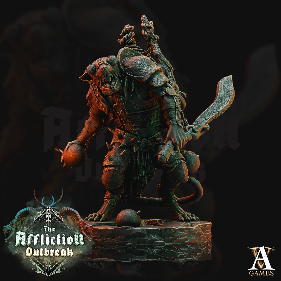 Wererat in Heavy Armor | Resin Miniature | 5 Sizes /scales | Pathfinder ...
