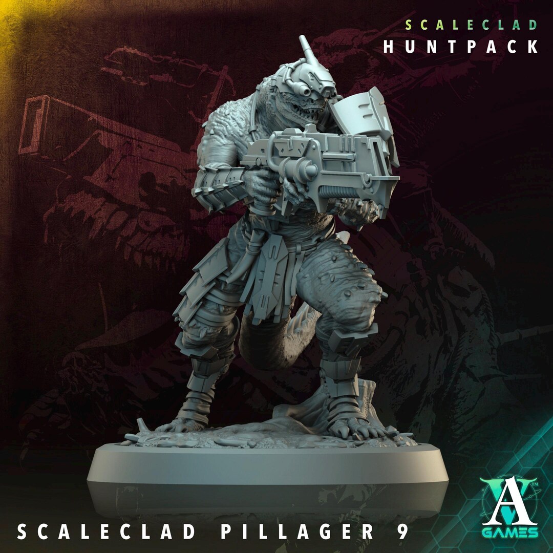 Sci-fi Miniature Alien Shapers, Scaleclad Pillager | 28mm,32mm, 54mm ...