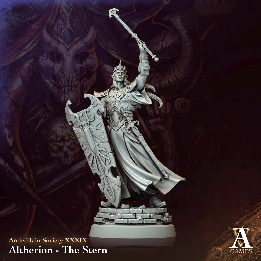 Elf Lord Eldritch Knight Fighter | 28mm, 32mm,54mm, 75mm, 100mm Scales ...