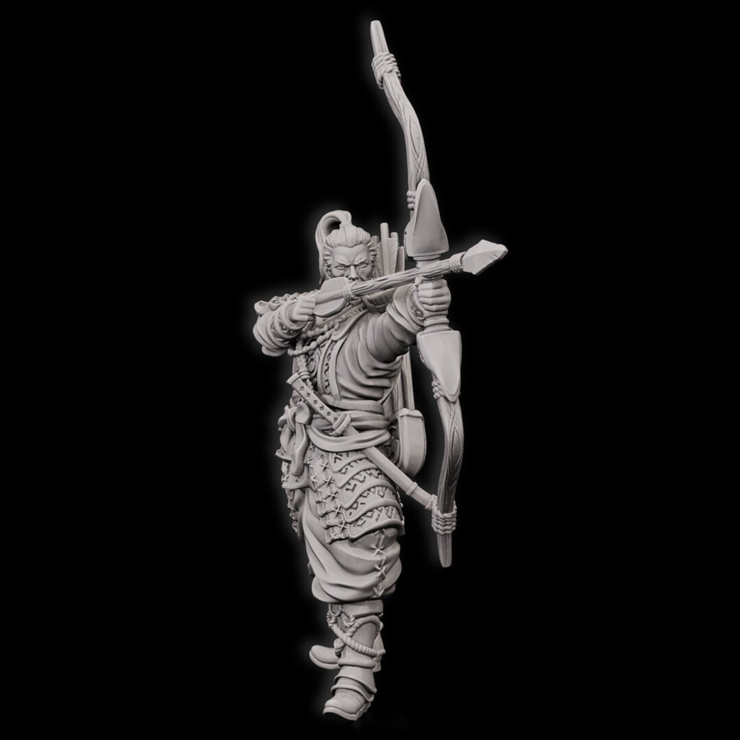Human Fighter Samurai Sharpshooter, Ranger | Miniature 5 Sizes /scales ...