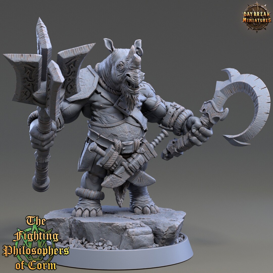 Rhinokin, Rhino-folk Warrior 4 Sizes /scales | D&D 5e Megaboss ...