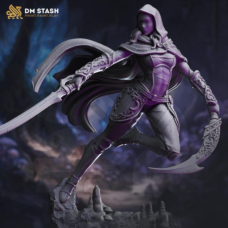Human Female Assassin, Rogue, Thief PC NPC Unpainted Mini | 5 Sizes ...