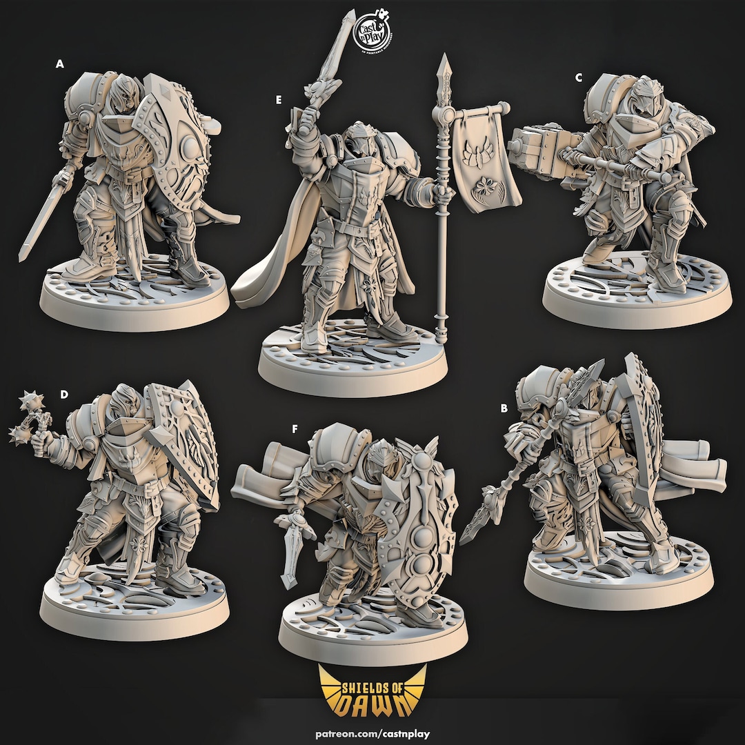 Paladins Fighters Clerics Full Plate Mail D&D 5e Miniatures Dungeons N ...