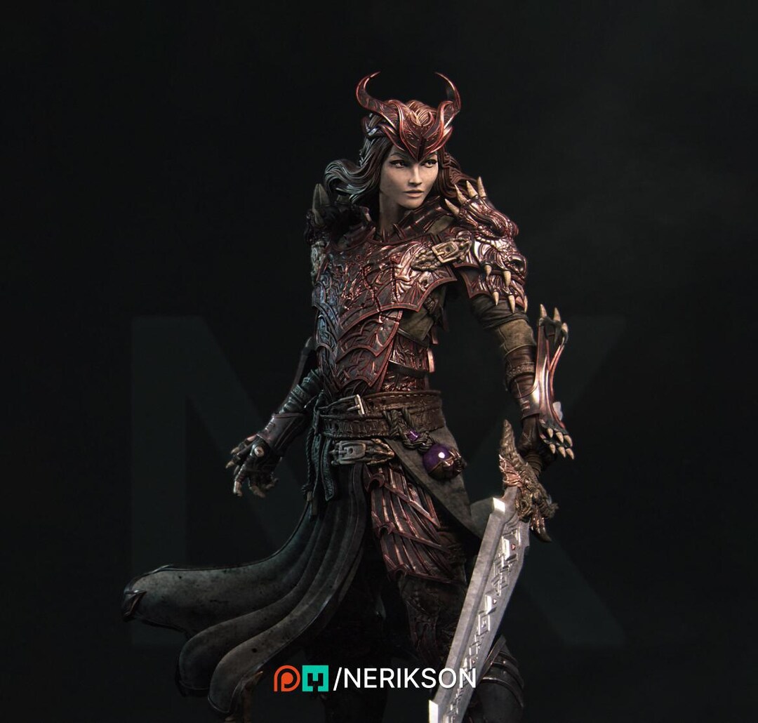 Human Female Hexblade Warlock, Oathbreaker Paladin PC/ NPC Unpainted ...