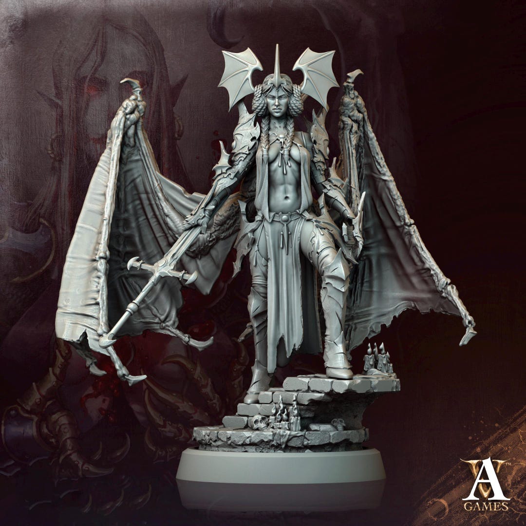 Succubus Demon, Female Winged Vampire Lord, Strahd Bride UNPAINTED ...