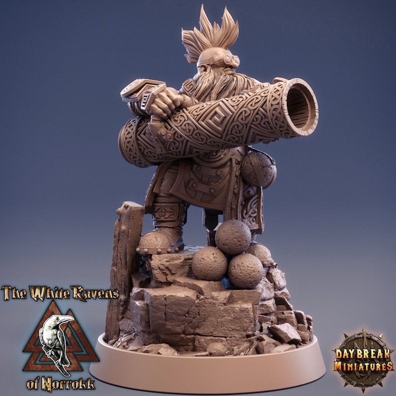 Dwarf Fighter Gunslinger Artificer Artillerist | D & D|28mm,32mm,54mm ...
