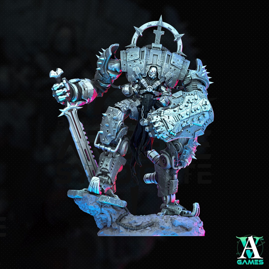 Sci-fi Heavy Battle Mech Knight Miniature | Spelljammer | 25mm, 32mm ...