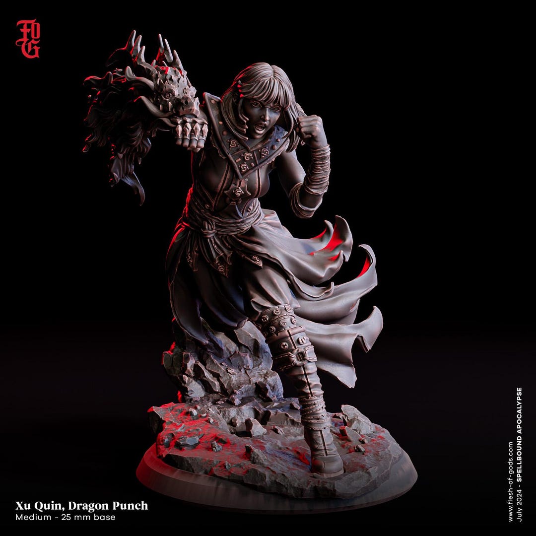 Female Human Monk Dragon Punch, Sorcerer, Psion PC NPC | 28mm, 32mm ...