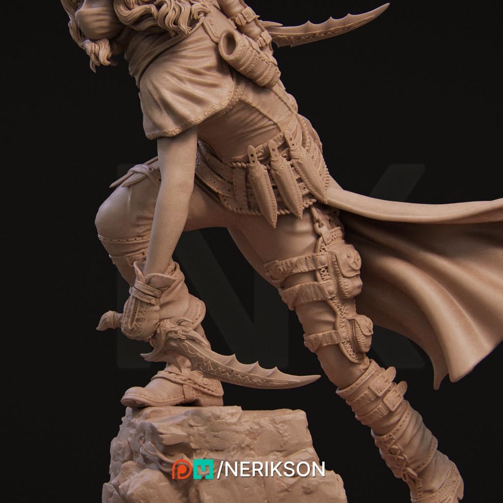 Female Human Rogue Assassin PC / NPC Unpainted Miniature | 5 Sizes ...