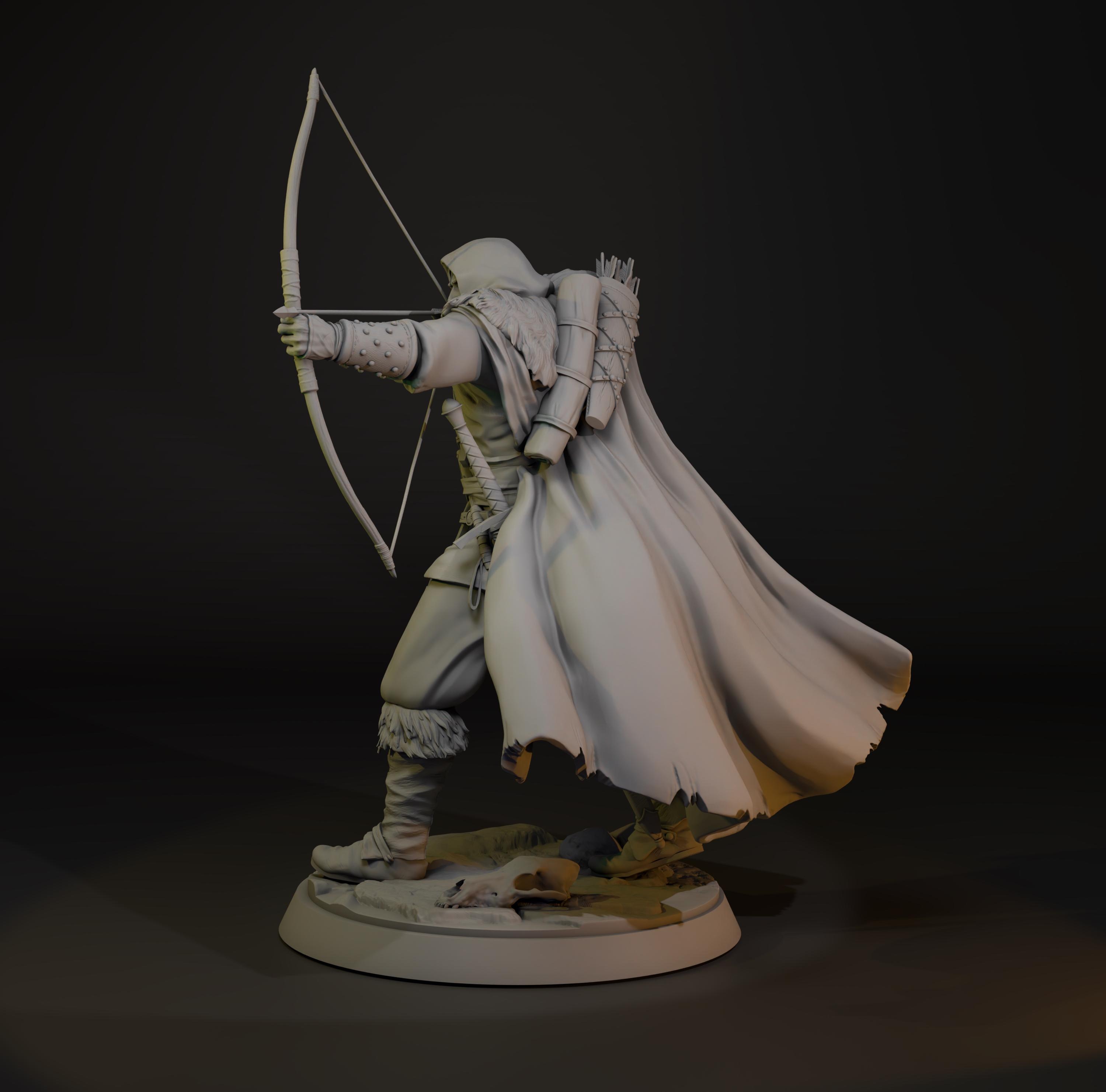 Human Ranger Fighter Shooting Bow, Paintedornot Original Design ...