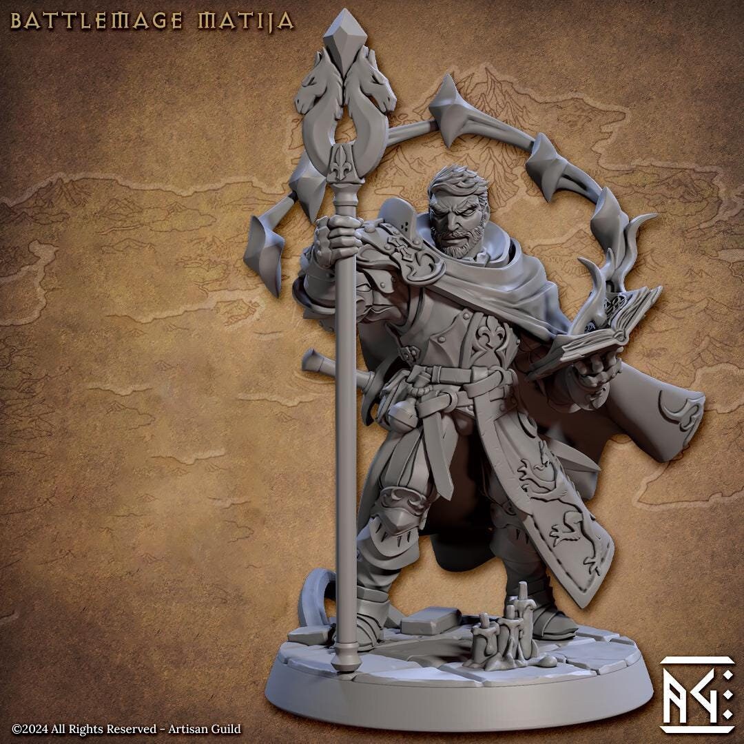 Human War Magic Wizard, Eldritch Fighter 28mm,32mm,54mm,75mm,100mm ...
