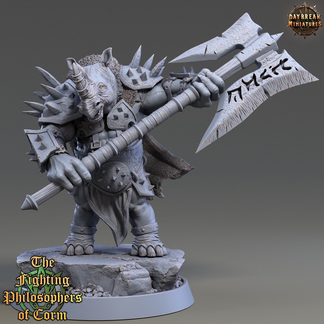Rhinokin, Rhino-folk Warrior Scales: 28mm, 32mm,54mm,75mm | D&D ...
