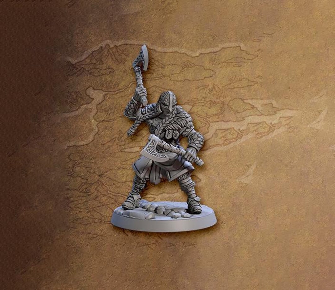 Female Ranger Fighter Dual Axes | 28mm, 32mm, 54mm,75mm,100mm Scale ...