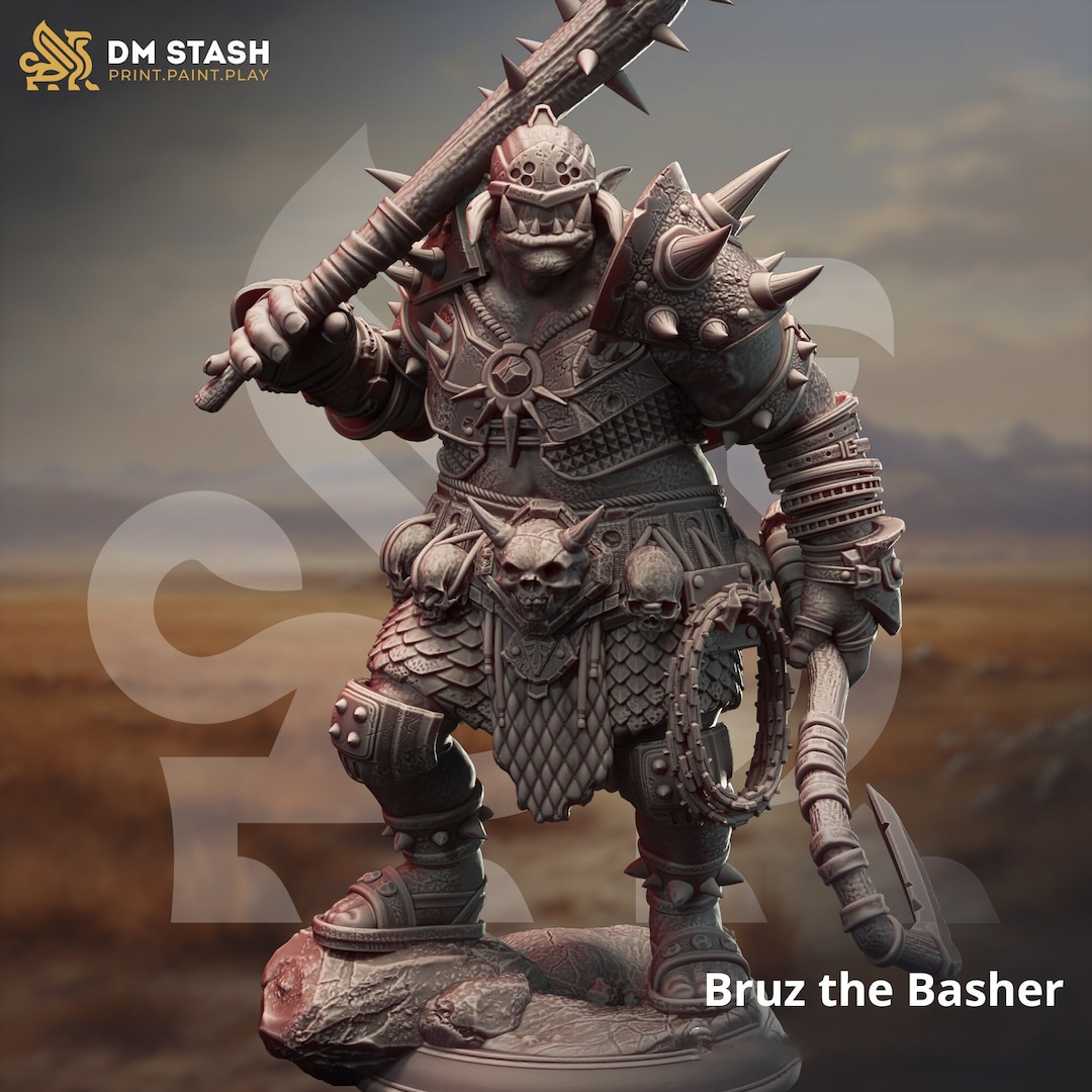 Orc Chief Fighter Barbarian, Half-orc PC NPC Miniature | 5 Sizes ...