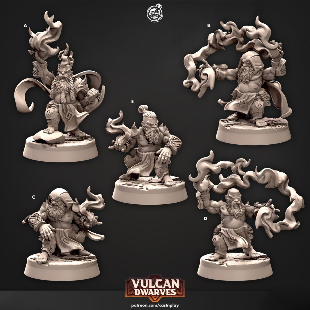 Dwarf Wizard, Sorcerer, Warlock Miniatures | Dungeons and Dragons | 28mm,32mm,54mm,75mm, 100mm ...