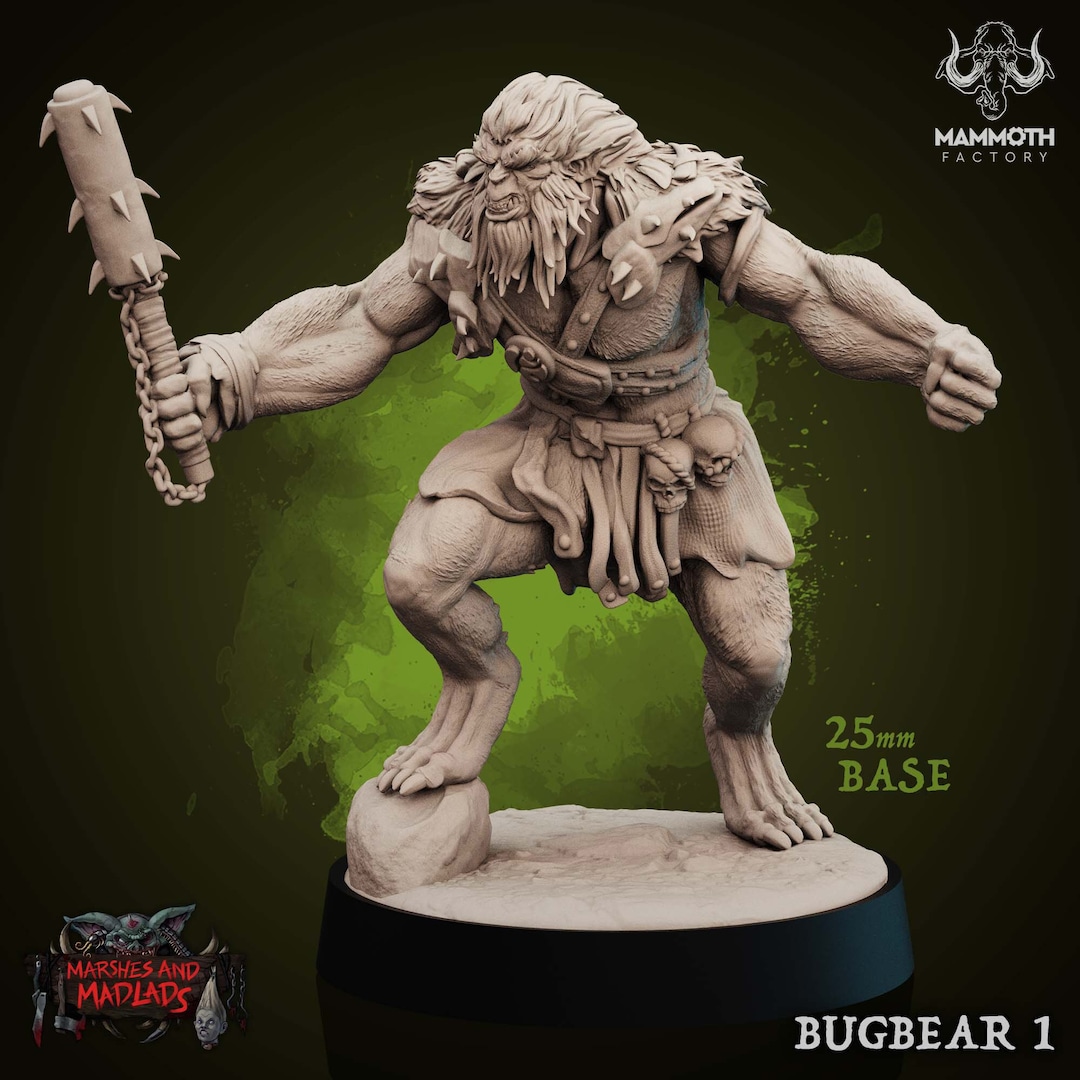 Bugbear Fighter Warrior Barbarian Mace | Scales 28mm,32mm,54mm,75mm ...