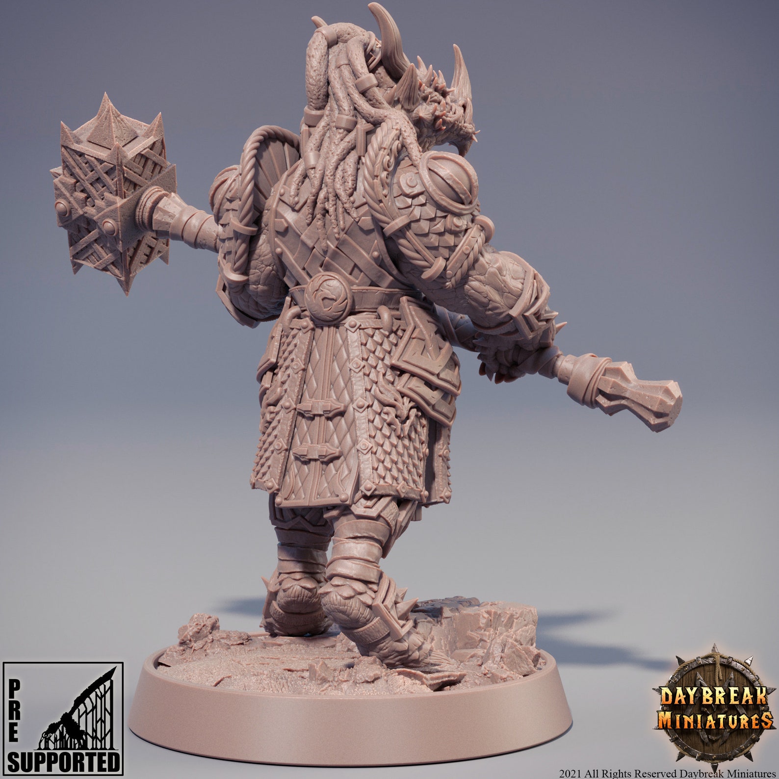 Dragonborn Paladin 2handed Maul Model | 3 Sizes /scale Resin Miniature ...