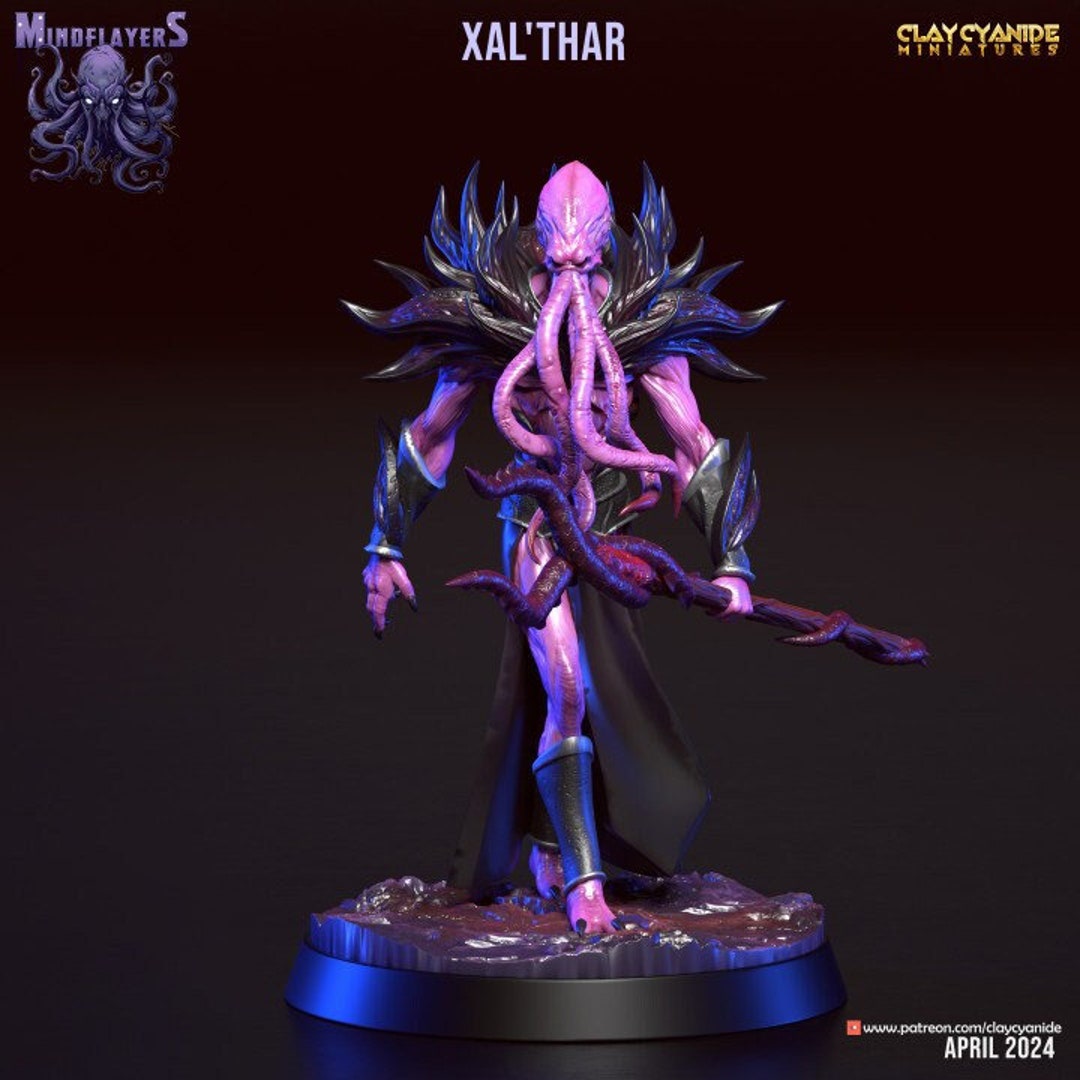 Mind Flayer, Illithid Unpainted Resin Miniature NPC | 5 Sizes /scales ...