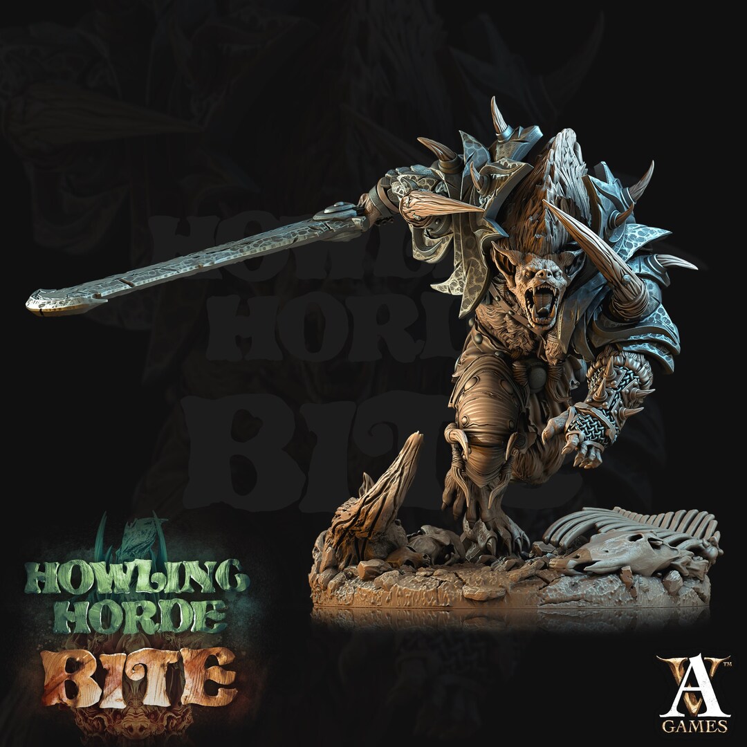Gnoll Barbarian Brute W/sword | Resin Miniature| 4 Sizes /scales ...