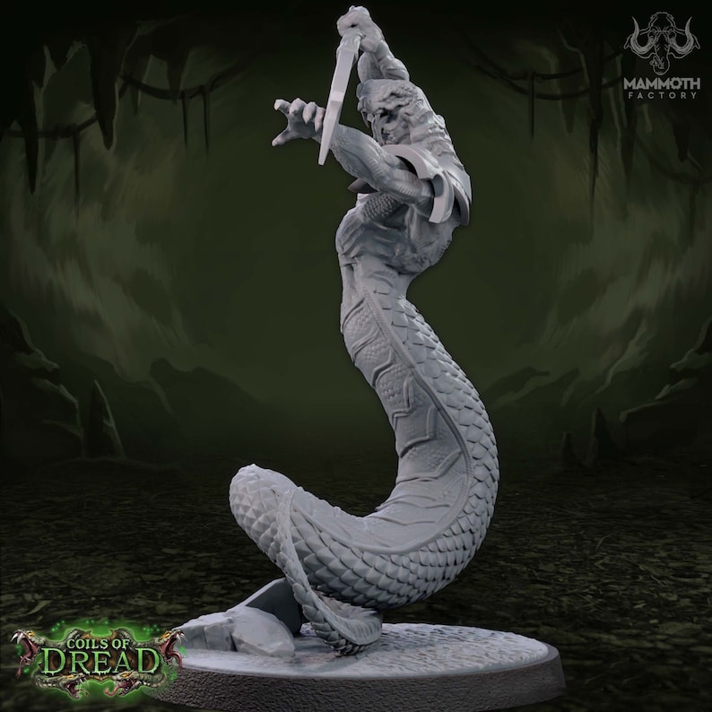 Yuan-ti Pureblood Serpentfolk 28mm 32mm 54mm 75mm 100mm Scale D&D ...