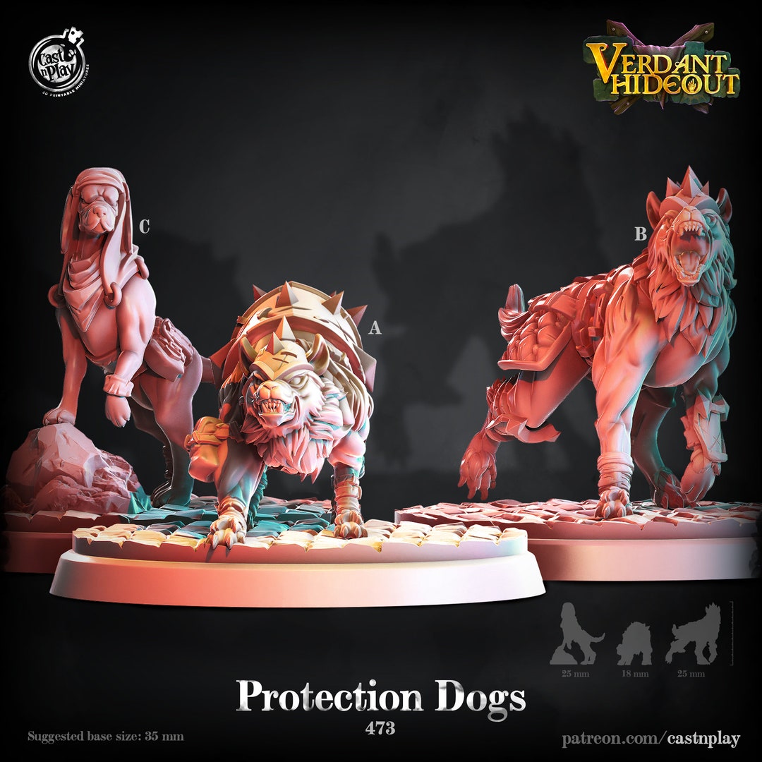 Protection War Dogs | 3 Sizes /scale | Ranger Animal NPC Miniature ...